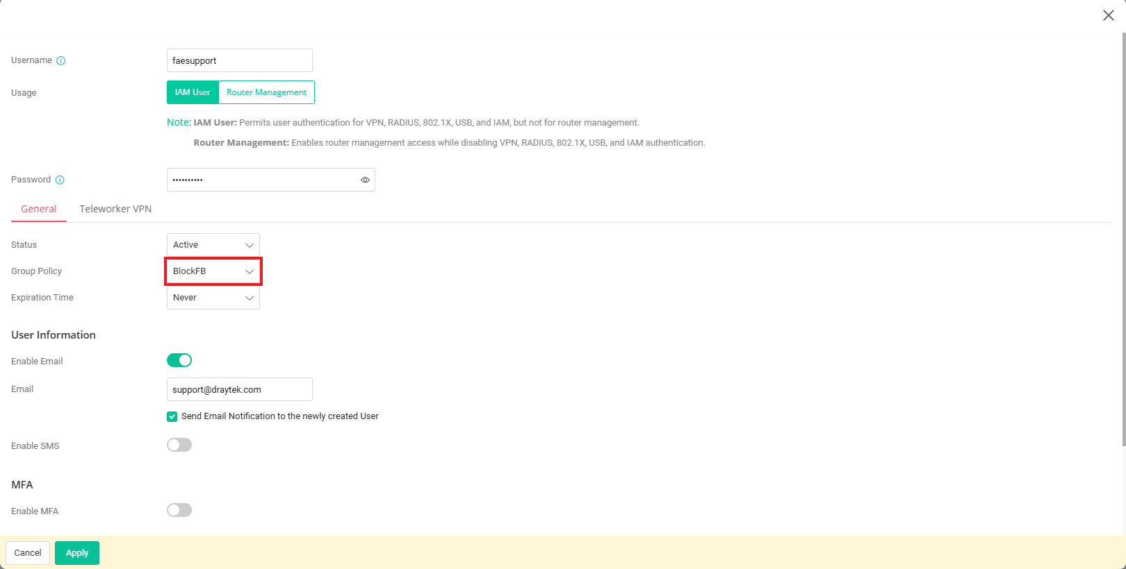 Set Up a Content Filter for VPN-to-WAN Traffic | DrayTek
